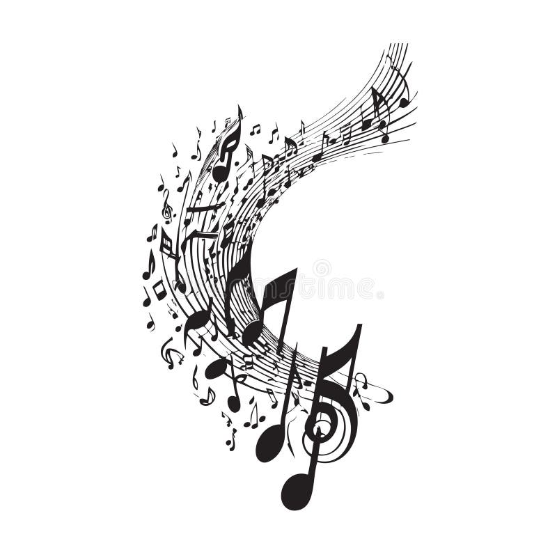Musical splash of notes stock vector. Illustration of notes - 339428158