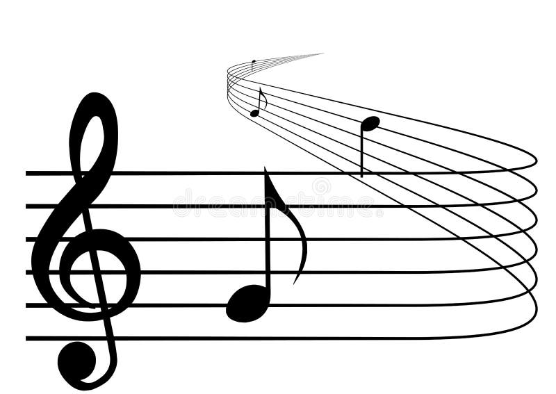 The Musical Staff is Far Away Stock Vector - Illustration of wave ...