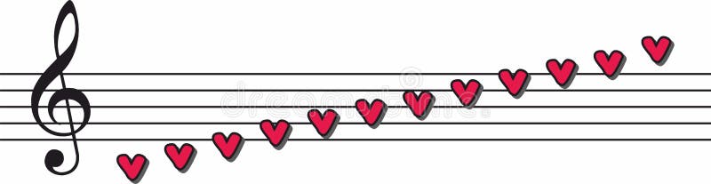 Heart with Notes. Vector Illustration of Heart Music. Black and White ...