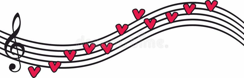 Music Staff Heart Stock Illustrations – 220 Music Staff Heart Stock ...