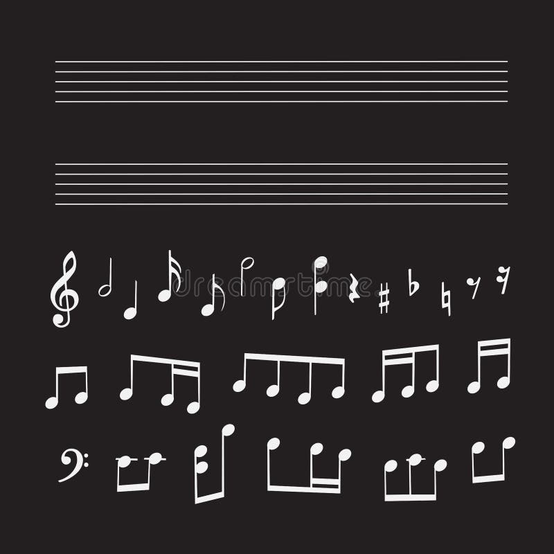 Musical staff and notes stock vector. Illustration of illustration ...