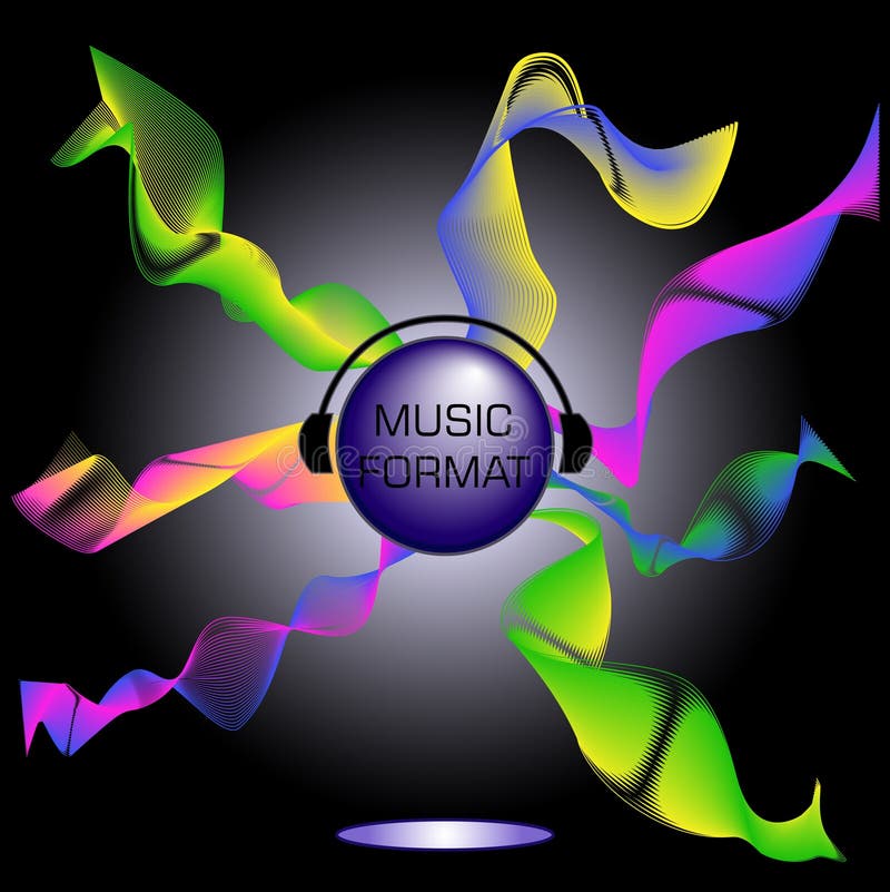 Musical Theme with Ball and Headphones Stock Vector - Illustration of ...