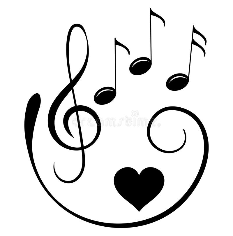 Musical Theme. Decorative Element with Treble Clef and Note Stock ...