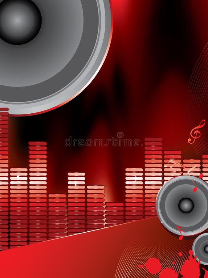 Musical Theme with Loudspeakers Stock Vector - Illustration of ornament ...