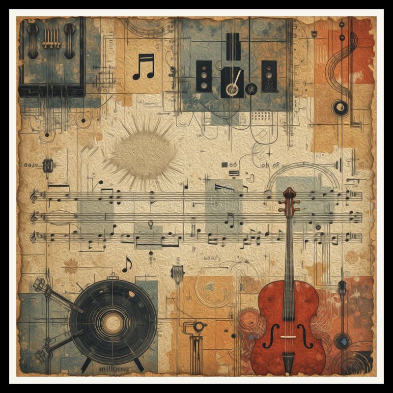 Musical Theme. Pattern for Printing on Wall Decorations Stock ...