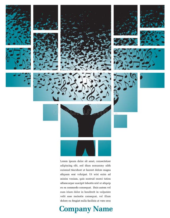 Musical Theme Page Layout Template Graphic Stock Vector - Illustration ...