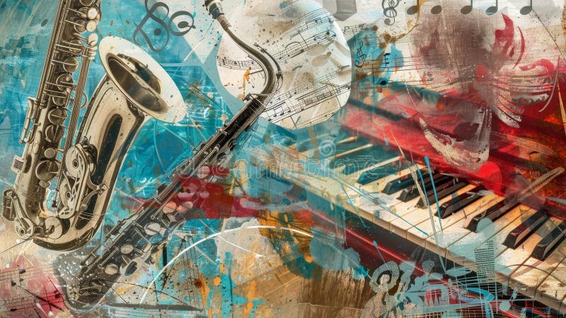 Collage Musical Notes Instruments Stock Illustrations – 211 Collage ...