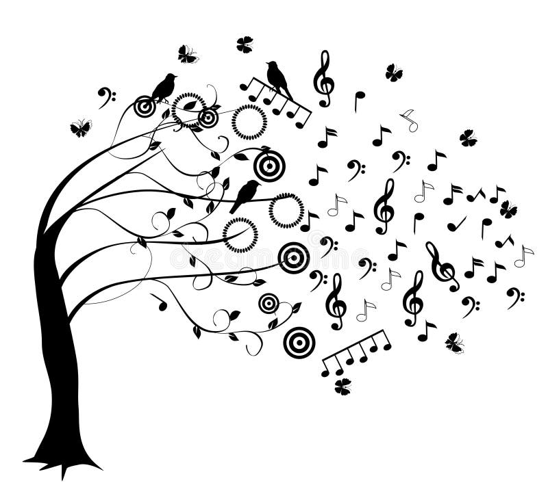 Musical tree stock vector. Illustration of ideas, pattern - 28021810