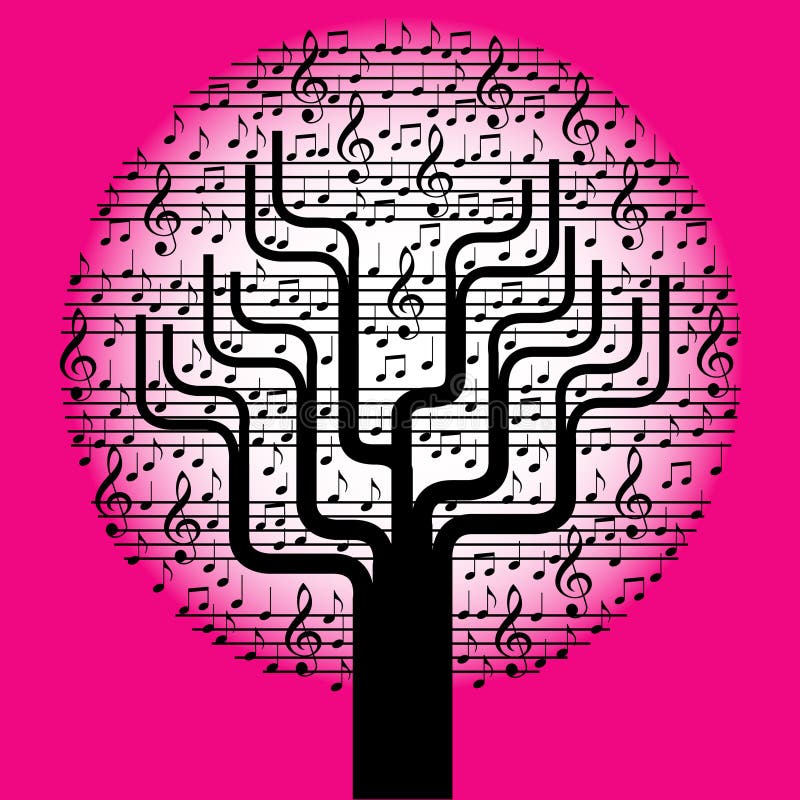 Abstract music tree stock vector. Illustration of background - 5635535