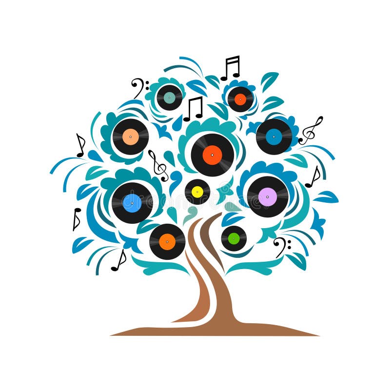 Musical tree stock vector. Illustration of ideas, pattern - 28021810