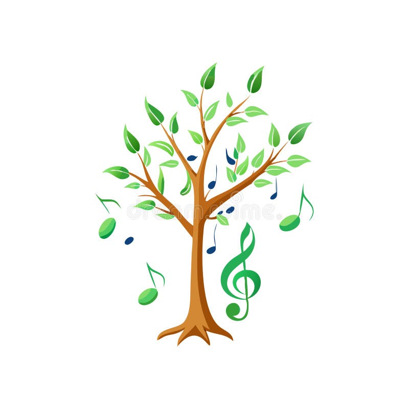 Musical Tree Illustration: a Harmony of Nature and Music Stock Vector ...