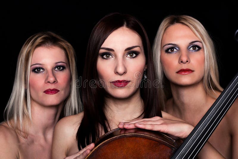 Musical Trio! stock photo. Image of band, female, city - 28507700