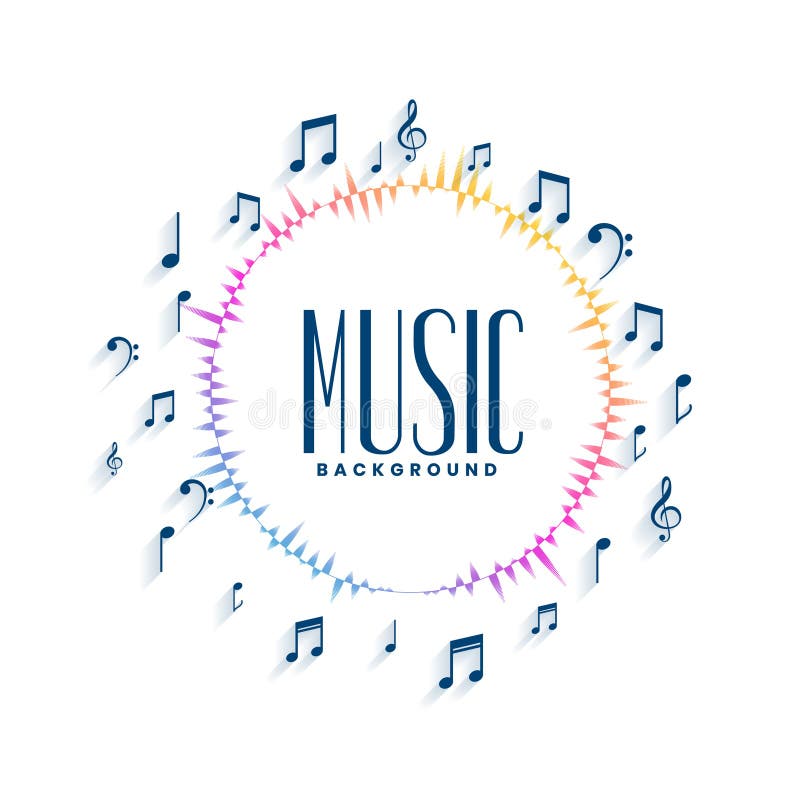 Musical Tune and Notes Symbols Background for Melody Song Stock Vector ...