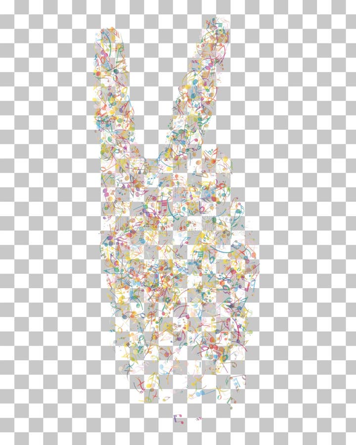 Musical Victory Gesture stock vector. Illustration of curve - 252593290