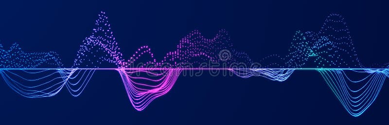 Musical Wave. Beautiful Illustration with Connected Dots and Lines ...