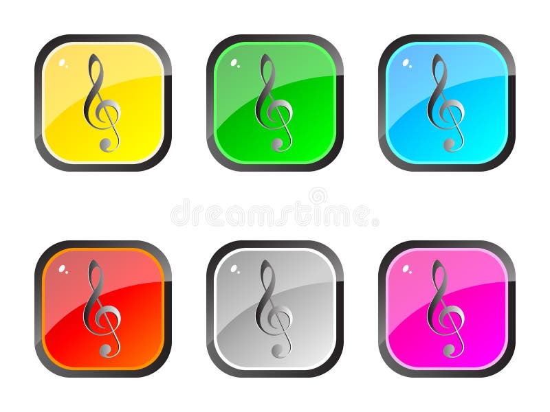 Music buttons. stock vector. Illustration of icon, graphic - 9333506