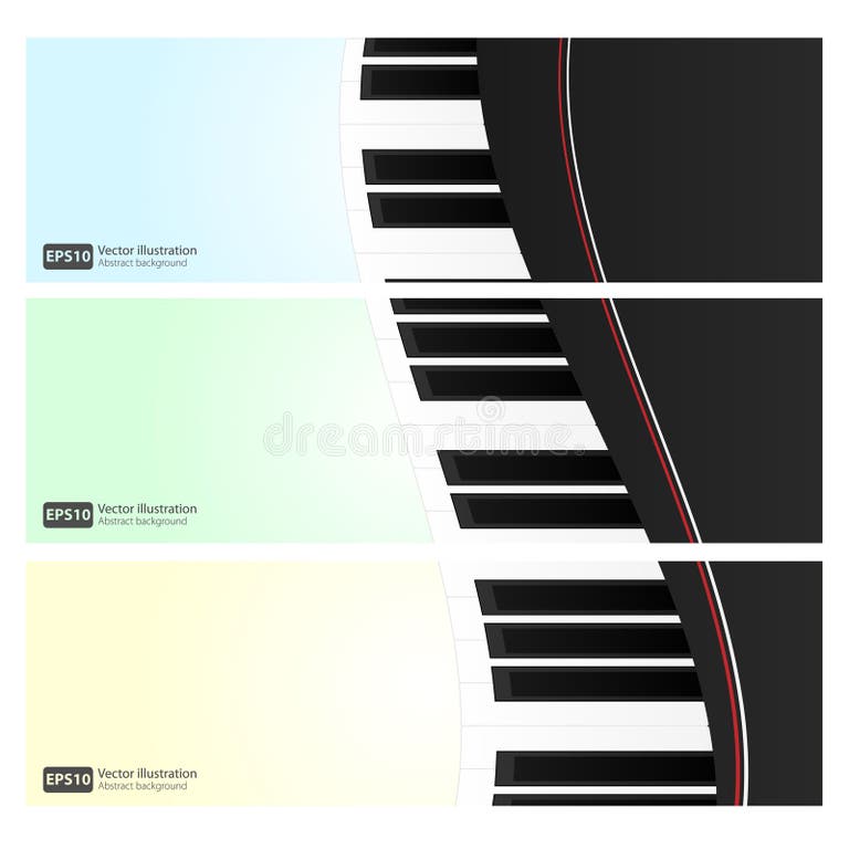 Musical Website Header or Banner Set Stock Vector - Illustration of ...