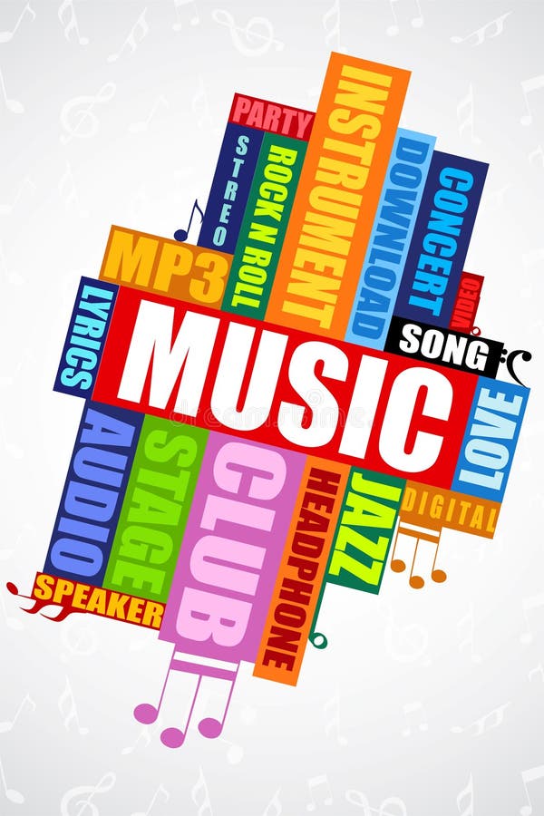 Musical word cloud stock illustration. Illustration of harmony - 16150986