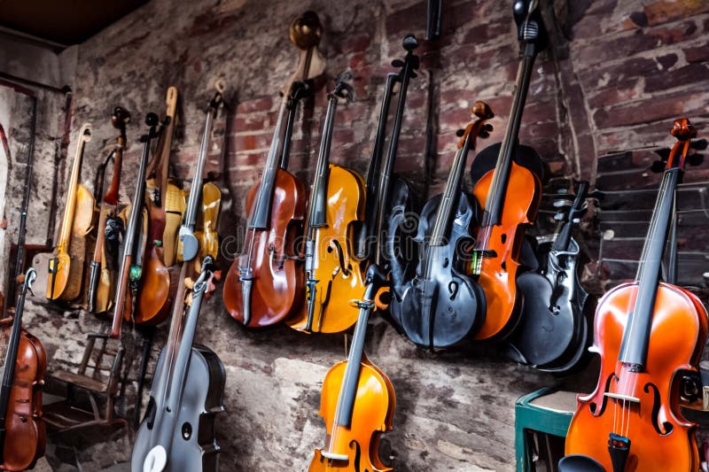 In the Musical Workshop stock illustration. Illustration of luthier ...