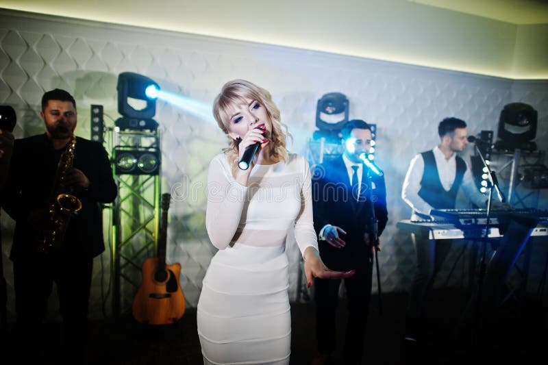 Musicial Music Live Band Performing on a Stage Stock Image - Image of ...