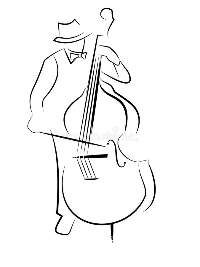 Cello Player Line Drawing Stock Illustrations – 96 Cello Player Line ...