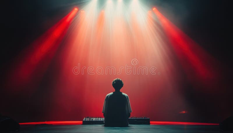 Musician Creates a Captivating Performance Under Dramatic Stage ...