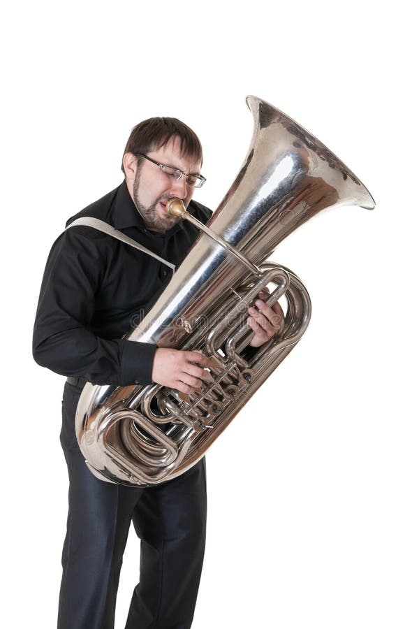 Man playing a tuba stock image. Image of male, musician - 21103765