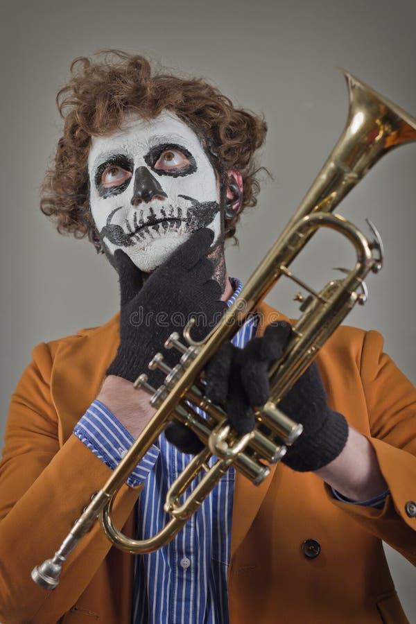 Musician Painted Face stock image. Image of musician - 55907337