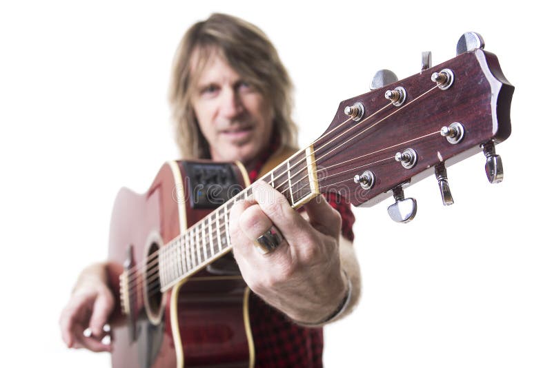 Musician Play Guitar on Studio Stock Image - Image of music, acoustic ...