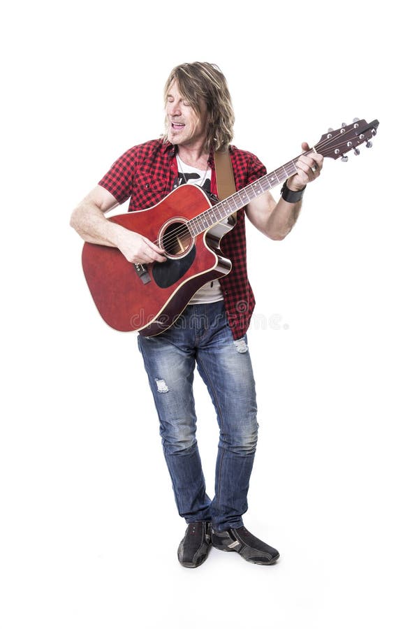 Musician Play Guitar on Studio Stock Photo - Image of solo, play: 74563366