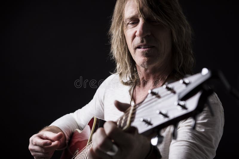 Musician Play Guitar on Studio Stock Photo - Image of person, rock ...