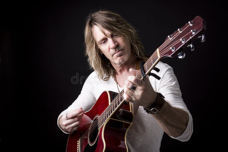 Musician Play Guitar on Studio Stock Image - Image of rock, instruments ...