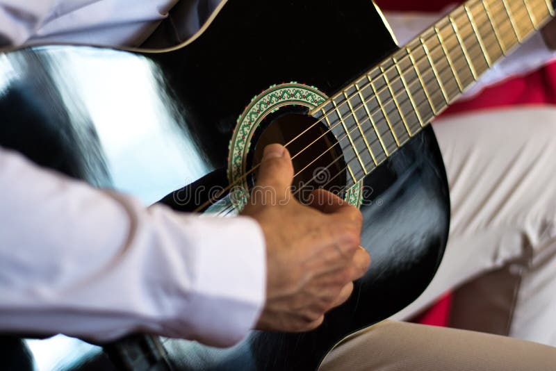 Musician Playing Classical Guitar Stock Photo - Image of artist, lesson ...