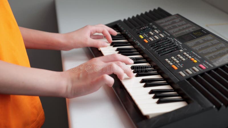 Musician Playing Electronic Keyboard in Sequence Stock Video - Video of ...