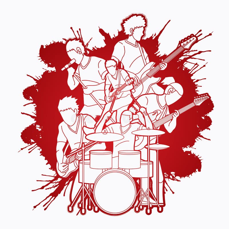 Musician Playing Music Together, Music Band Graphic Vector Stock Vector ...