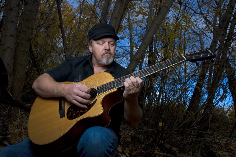 Country Musicians Play Music in the Forest Stock Image - Image of ...