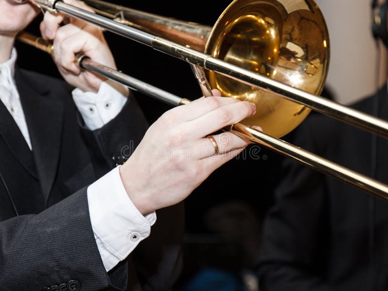 The musician stock photo. Image of trombone, brass, performance - 64262248