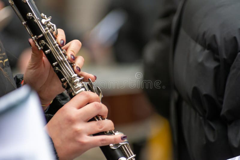 Musician from a Popular Band Playing Clarinet during a Religious ...