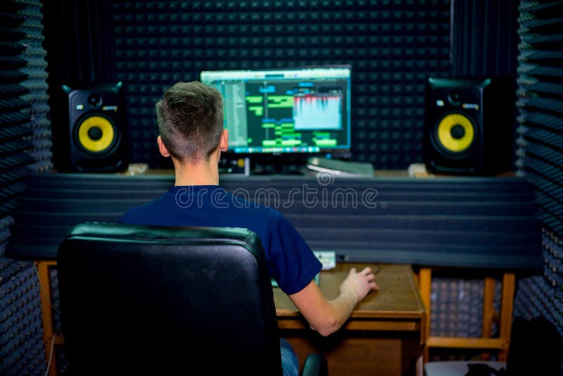 Musician in a Recording Studio Stock Photo - Image of audio, digital ...