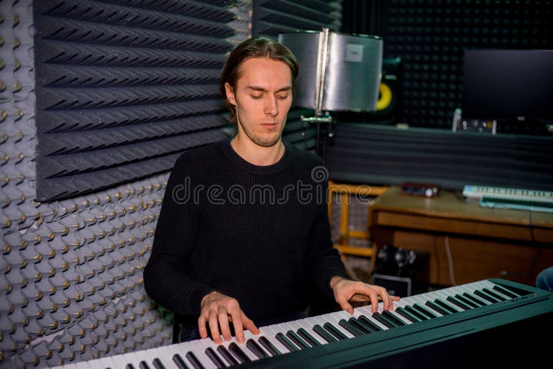 Musician in a Recording Studio Stock Image - Image of keyboard, radio ...
