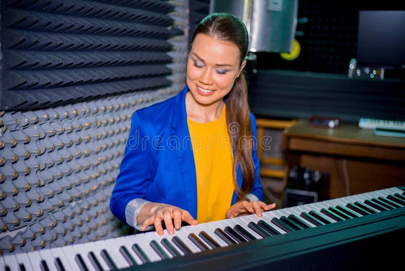 Musician in a Recording Studio Stock Photo - Image of equipment, mixing ...