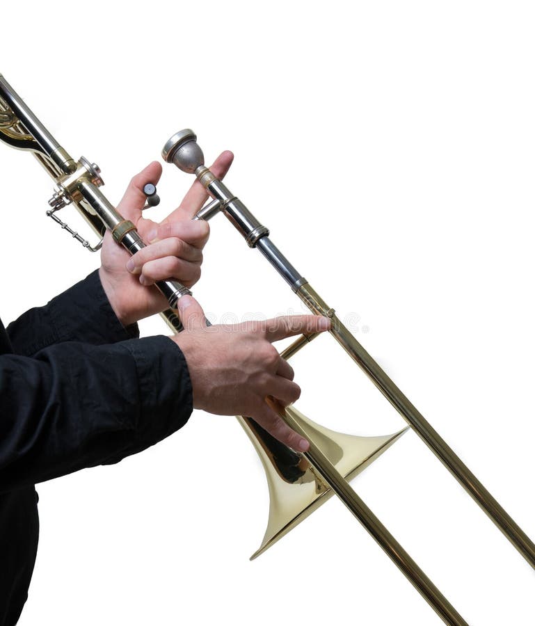 Musician with a trombone stock photo. Image of metal - 74407408