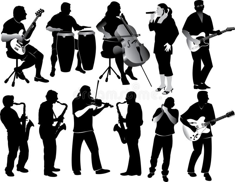 Musicians stock vector. Illustration of saxophone, classic - 4798012