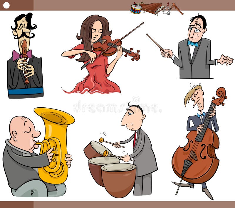 Musicians Characters Set Cartoon Stock Vector - Illustration of ...