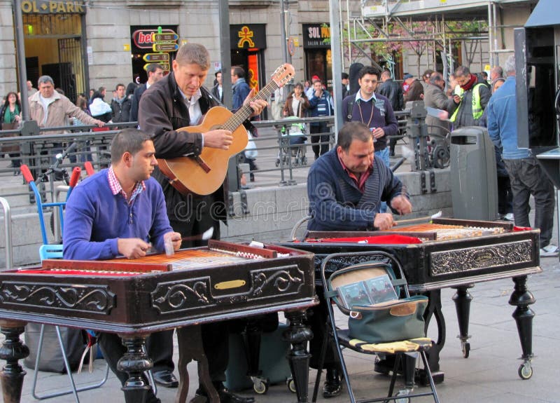 Musicians Playing Different Instruments Perform on the Madrid Street ...