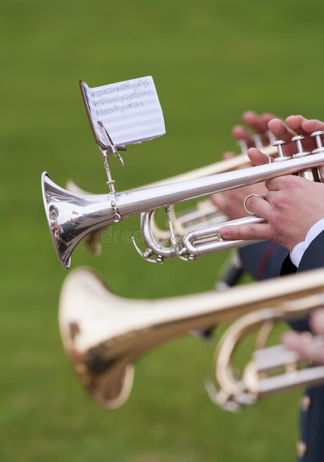 Musicians playing trumpet stock image. Image of playing - 15383553
