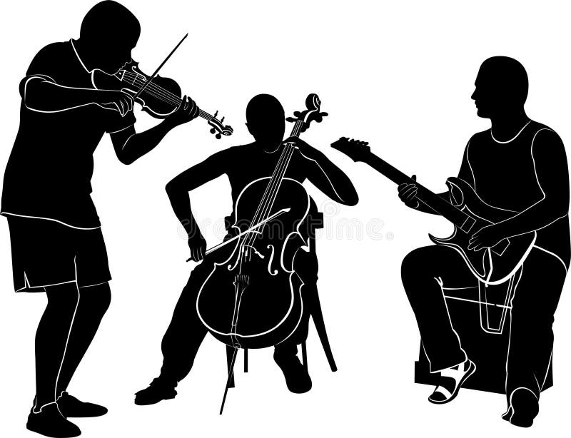 Orchestra Musicians Black Silhouettes Stock Illustrations – 44 ...