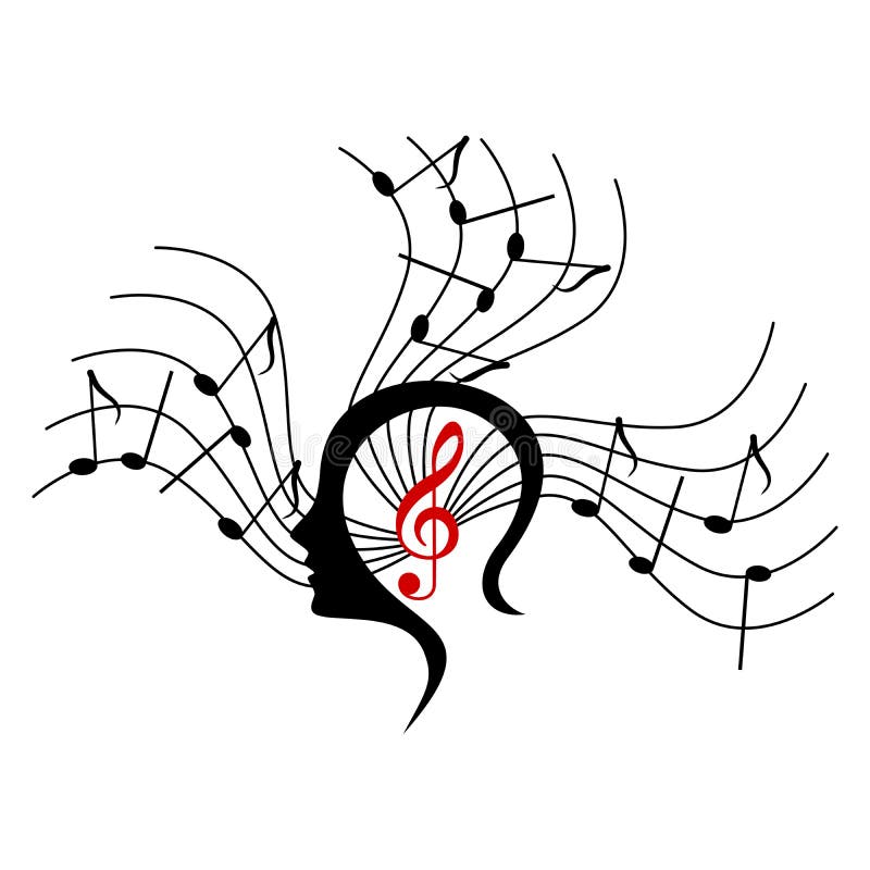 Musik im Kopf vektor abbildung. Illustration von lied - 63682609