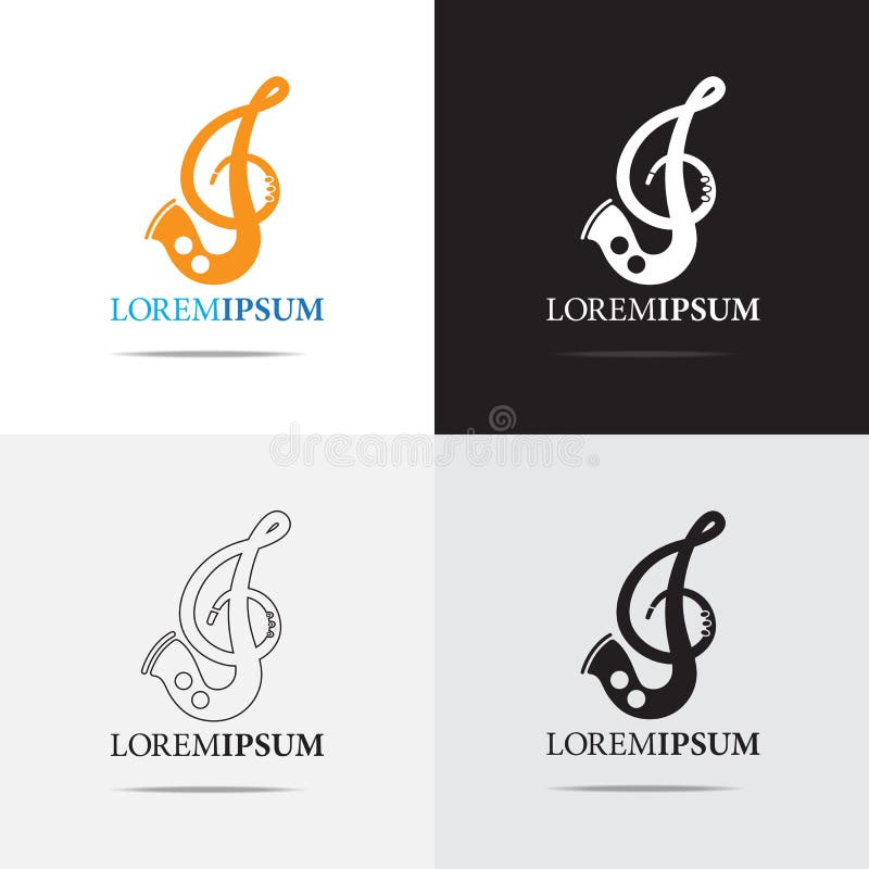 Musik-Instrument Und Anmerkung Logo Design Vektor Abbildung ...