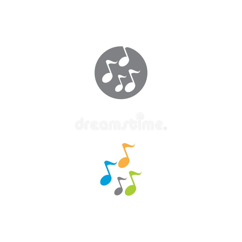 Musik Note Logo Template Vector Symbol Stock Vector - Illustration of ...